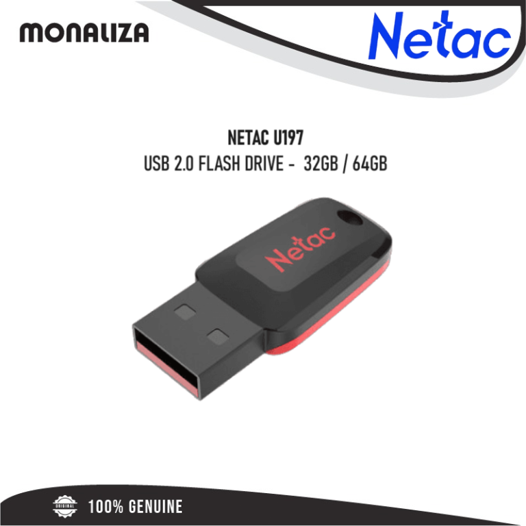 Netac USB Flash Drive U197 – 16GB / 32GB / 64GB – Monaliza