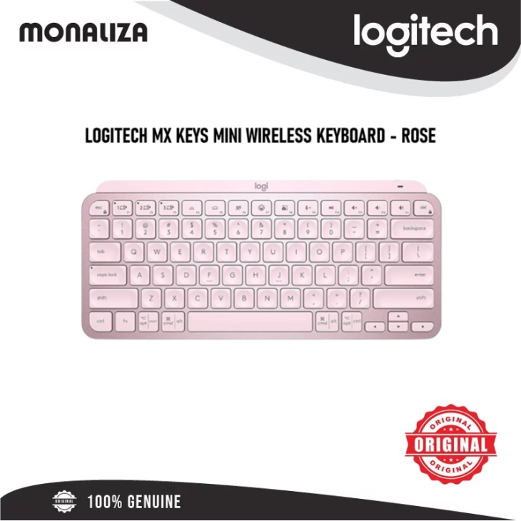 Logitech MX Keys Mini Wireless Keyboard - Rose - Monaliza