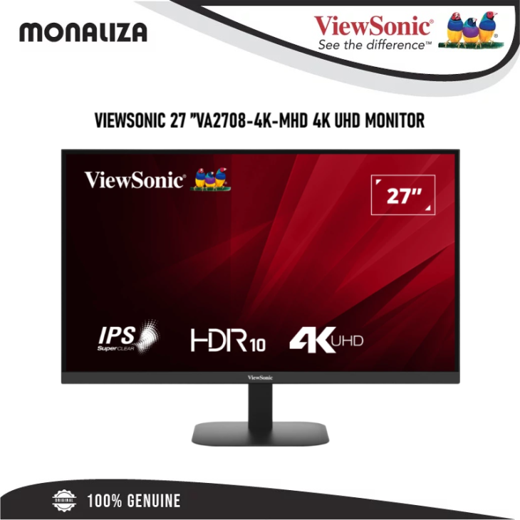 ViewSonic 27” VA2708-4K-MHD 4K UHD Monitor - Monaliza